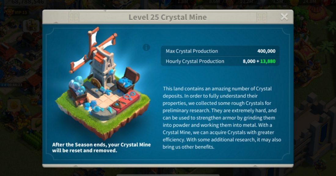 Crystals Guide and Technology Levelling Order - Season of Conquest