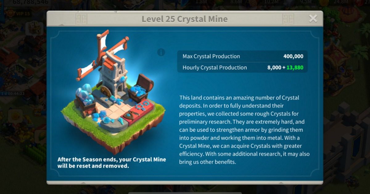 Crystals Guide and Technology Levelling Order - Season of Conquest